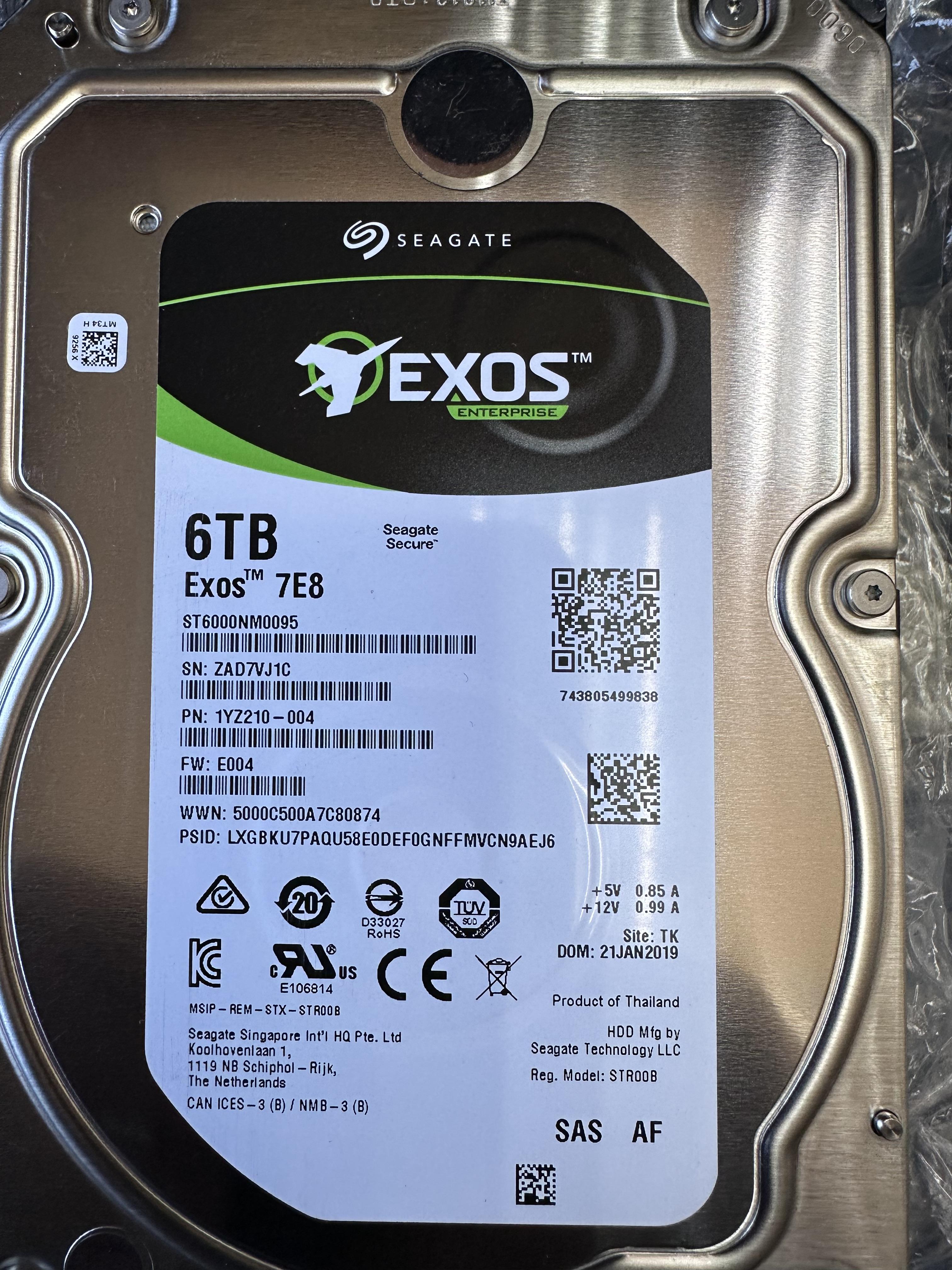 [For Sale] - Seagate Exos 6TB SAS drives - used but under warranty ...