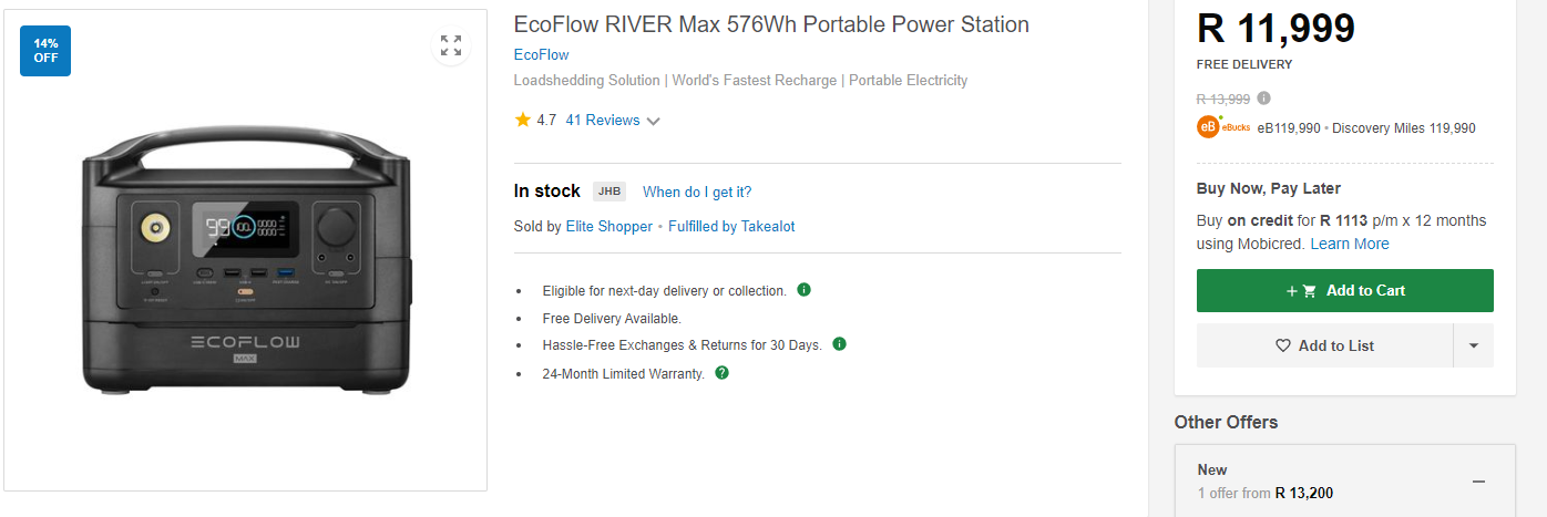 [For Sale] - EcoFlow River MAX 600W 576Wh Portable Power Station | Off ...